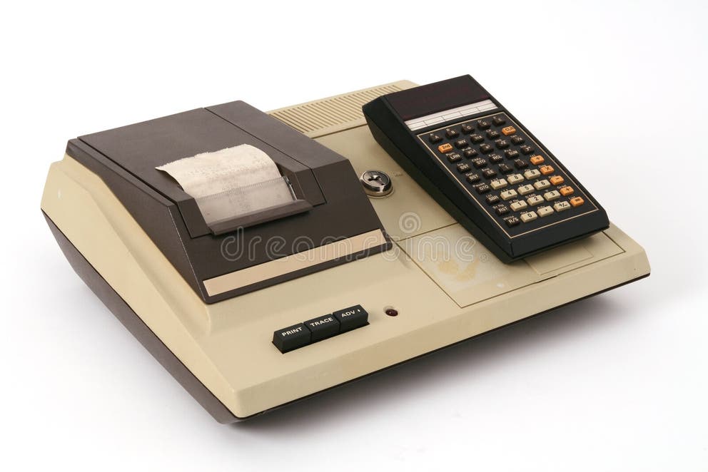 Old Calculator with Printer Stock Image - Image of calculator, wealth ...