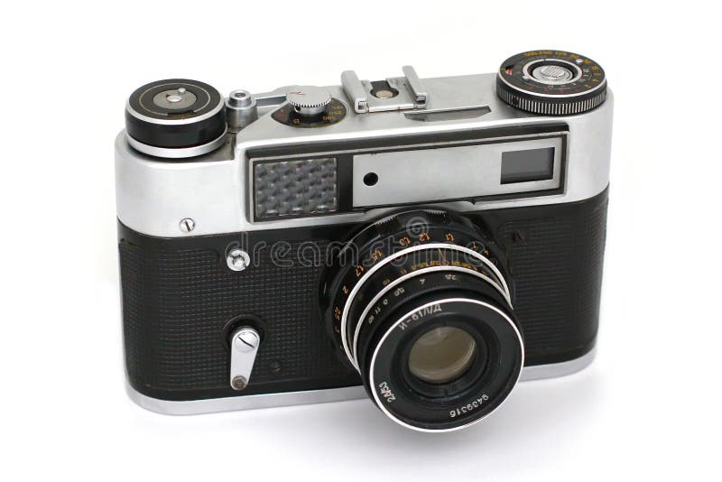 Old Black Camera on a Tripod Stock Photo - Image of design, isolated ...