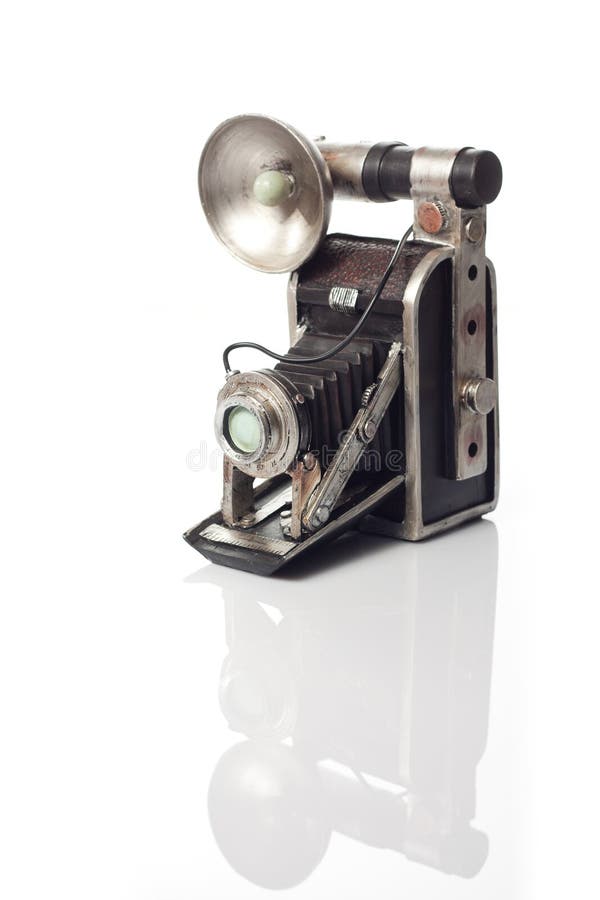 Vintage Camera with Flash stock image. Image of memories - 3965501