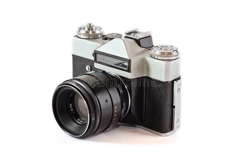Old camera stock photo. Image of metal, reflex, aperture - 26421652