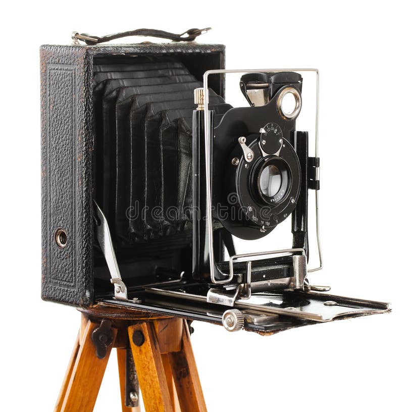 Vintage Camera in the Studio on an Old Background Stock Photo - Image ...