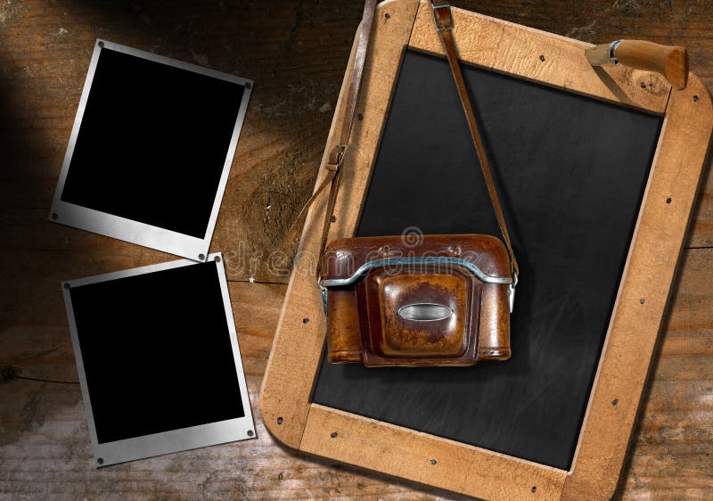 Old Camera with Blackboard and Empty Photos Stock Photo - Image of ... Old Camera with Blackboard and Empty Photos Stock Photo - Image of ...