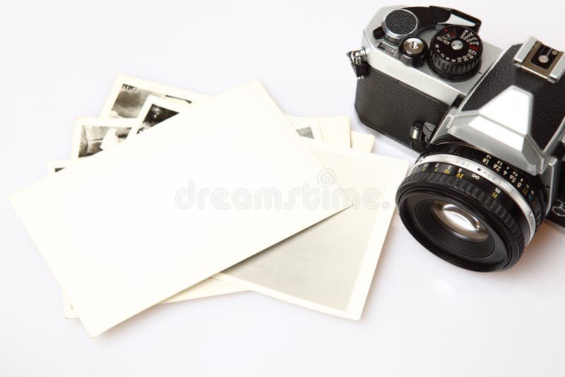 Old Camera & Blank Photopaper Stock Image - Image of photograph, 1980: ...