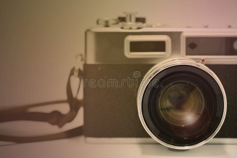 Old Camera and Empty Area for Text, Classic Film Camera of Photographer ...