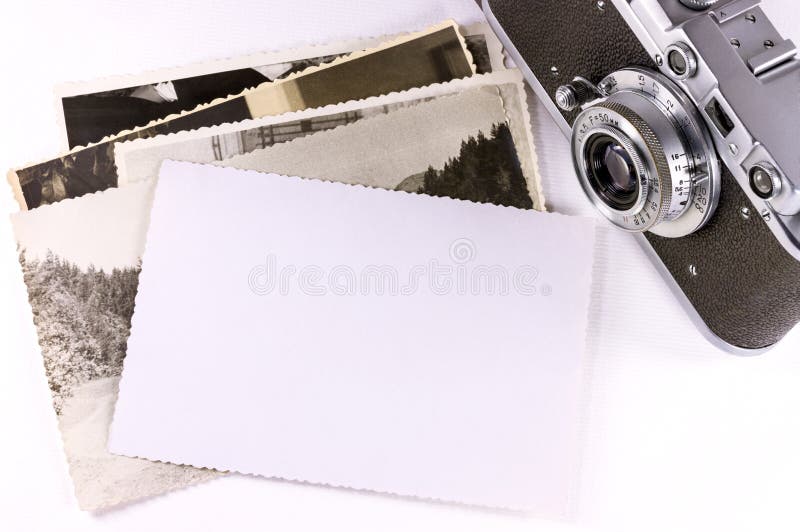 Old Camera with Empty Photo Frame Stock Image - Image of hobbies ...