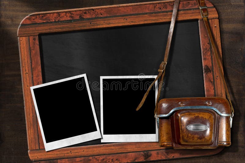 Old Camera with Empty Photos and Blackboard Stock Illustration ... Old Camera with Empty Photos and Blackboard Stock Illustration ...