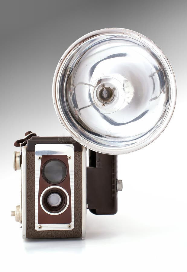 Old camera with flash stock photo. Image of thong, rare - 17525846