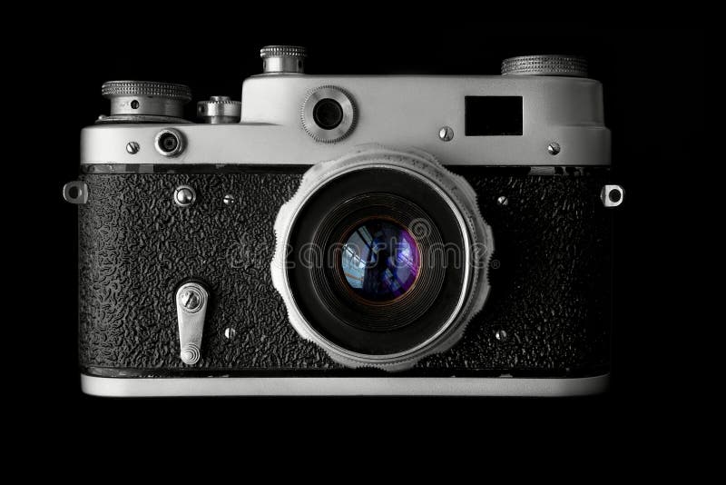 Old camera front view stock image. Image of classic, glass - 73810159