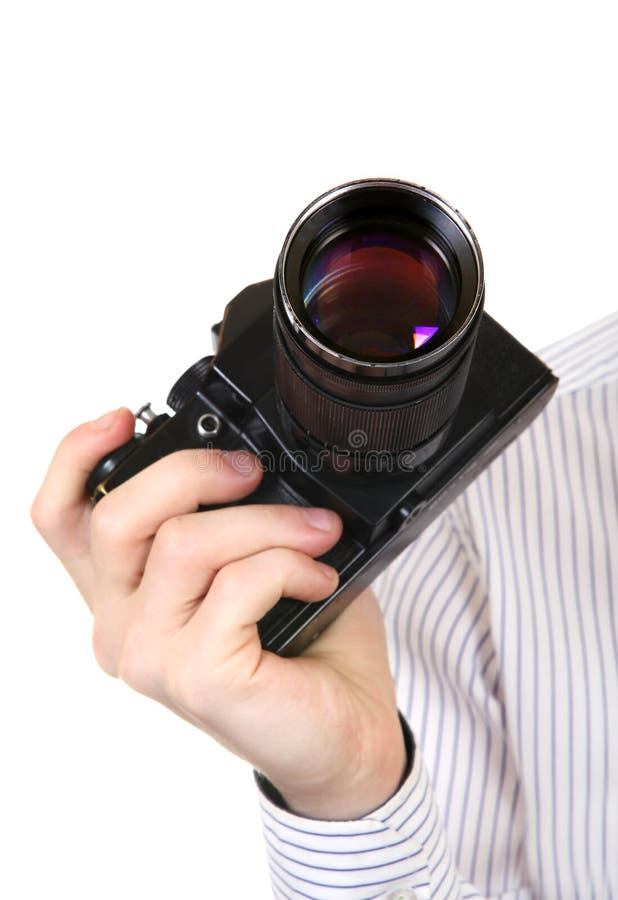Old Camera in a Hand stock image. Image of photograph - 38921745