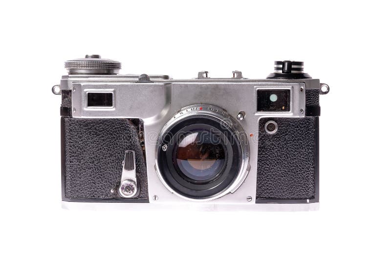 Retro Camera Front Back Isolated White Background Stock Photos - Free ...