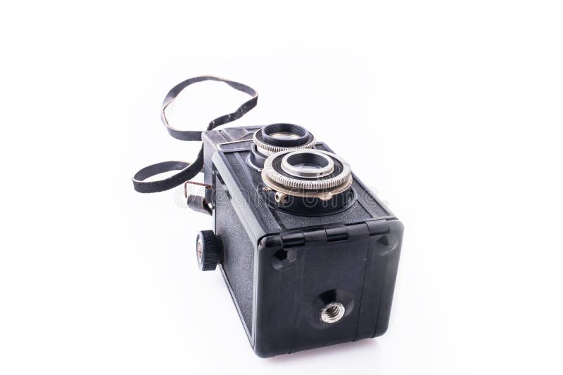 Old camera on its side stock image. Image of history - 43686377
