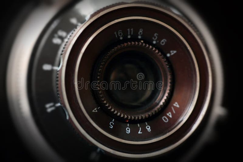 Old camera lens close up stock image. Image of metal - 92065719