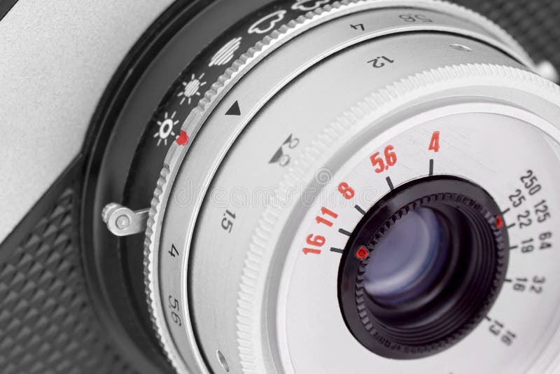 Old camera lens. stock photo. Image of historic, mechanically - 127134816