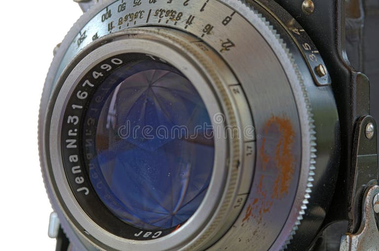 Old Camera Lens with Leaf Shutter Stock Photo - Image of germany ...