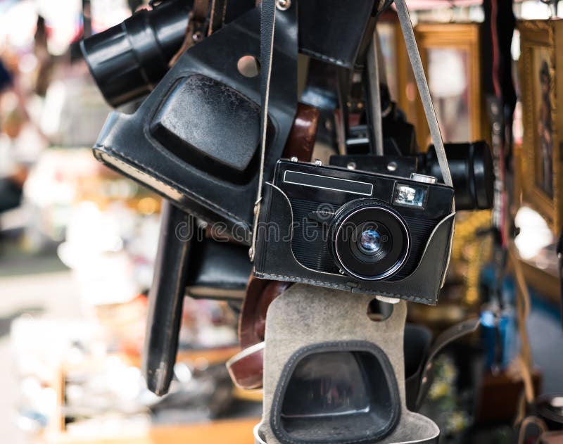 Old camera on market stock image. Image of unique, little - 61025113