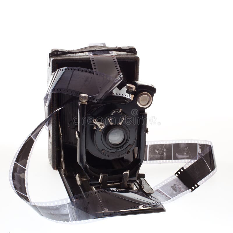 Old camera with negatives stock illustration. Illustration of negative ...