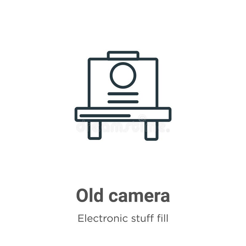 Vintage Camera Vector Icon on White Background. Flat Vector Vintage ...
