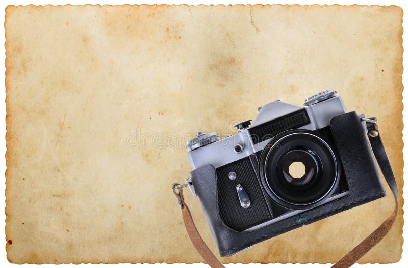 Old Camera Placed on an Old Paper Stock Photo - Image of dirty, matte ...