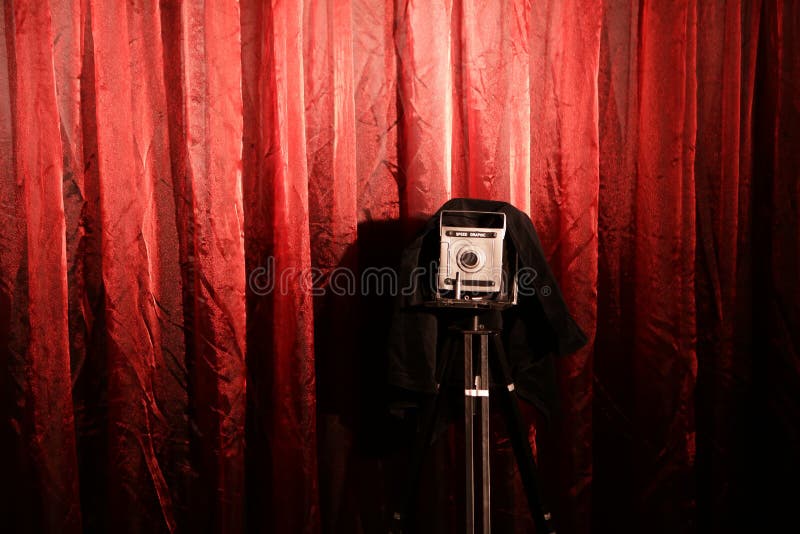 The Old Camera with Red Back Ground Stock Photo - Image of skyscraper ...
