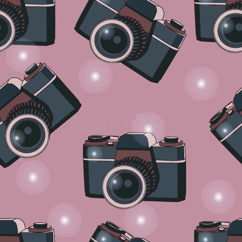 Old Camera Seamless Pattern Stock Vector - Illustration of front ...