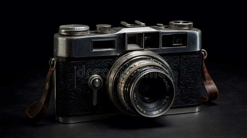 Old Camera Bold Black Backdrop. Stock Illustration - Illustration of ...