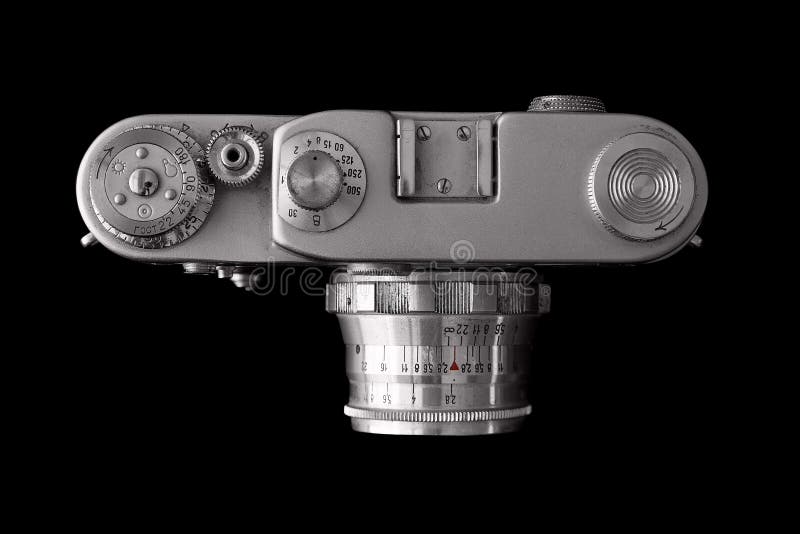 Old camera top view stock image. Image of history, photograph - 73810645