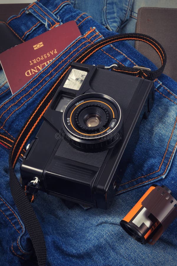 Old Camera, Vintage Camera Films Popular in the Past. Stock Photo ...