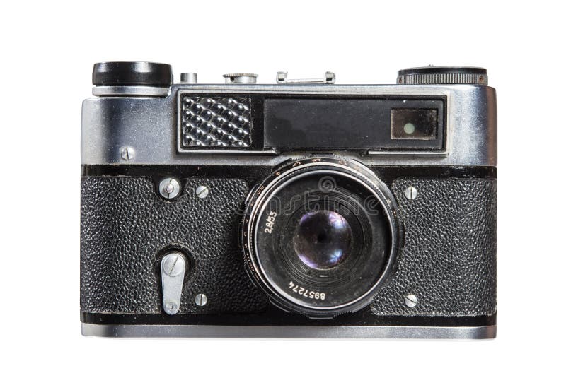 Old Camera on a White Background. Stock Image - Image of instrument ...