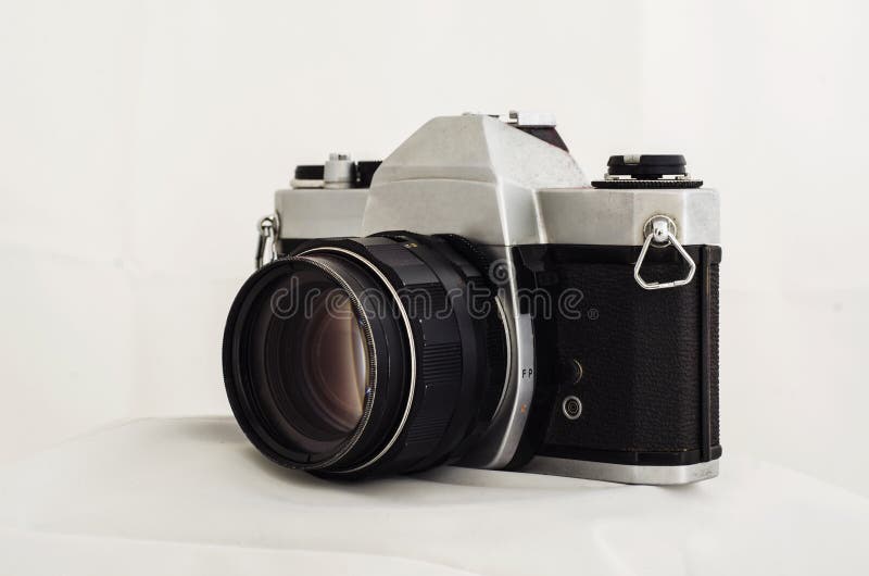 Old Camera. stock photo. Image of silver, antique, isolated - 53359906