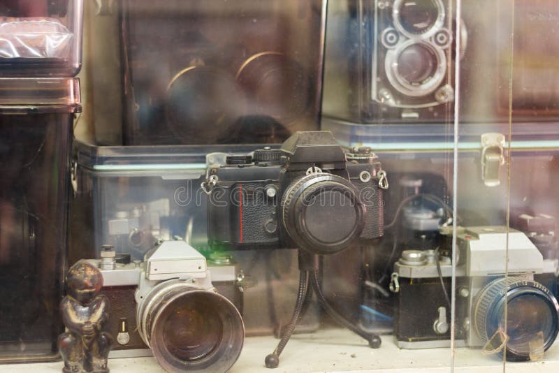 Old cameras stock photo. Image of technology, photographic - 105790304