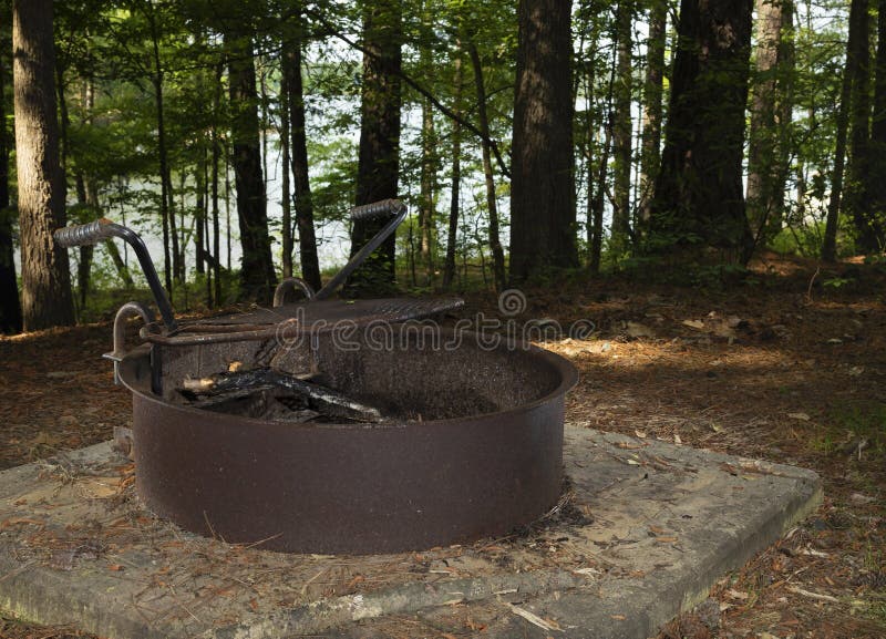 Old Campfire Ring at Jordan Lake Stock Photo - Image of safety, steel ...