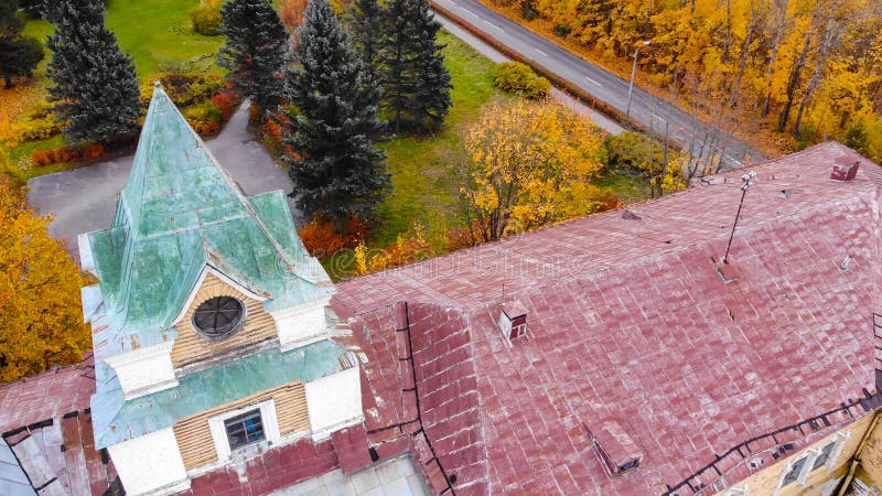 Old Campus Tower Against the Backdrop of a Highway Stock Image - Image ...