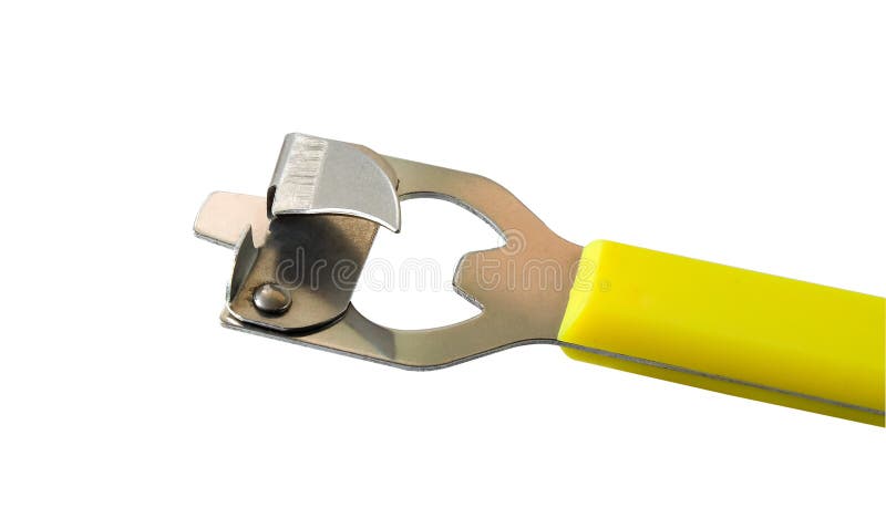 Old can opener on white stock image. Image of appliance - 363877439