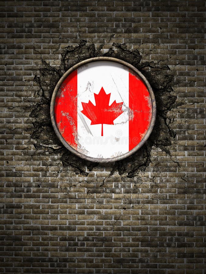Old Canada flag stock illustration. Illustration of emblem - 108699888