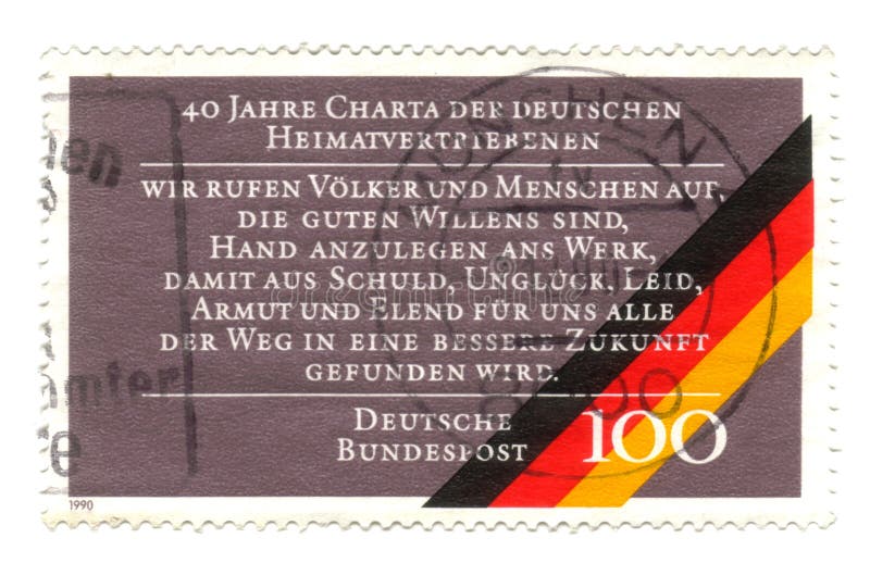 Old Canceled German Stamp with Flag Editorial Photography - Image of ...