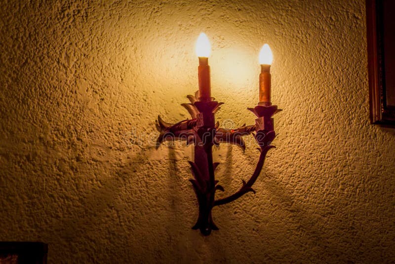 Old candle light on stock photo. Image of detail, dark - 84665272