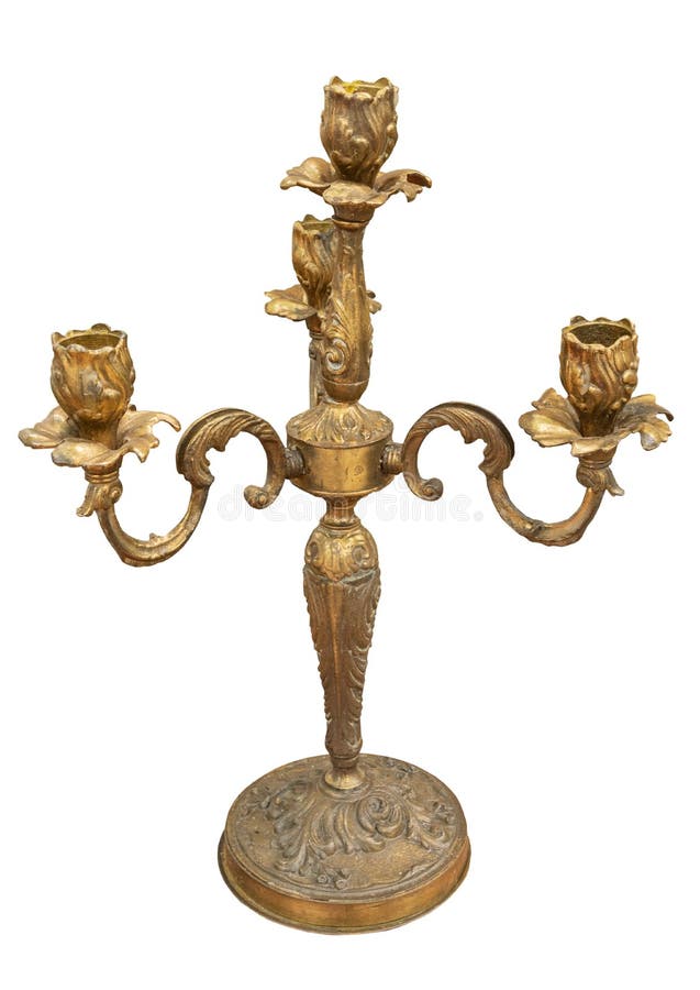 Old Candlestick Isolated on White Stock Photo - Image of equipment ...