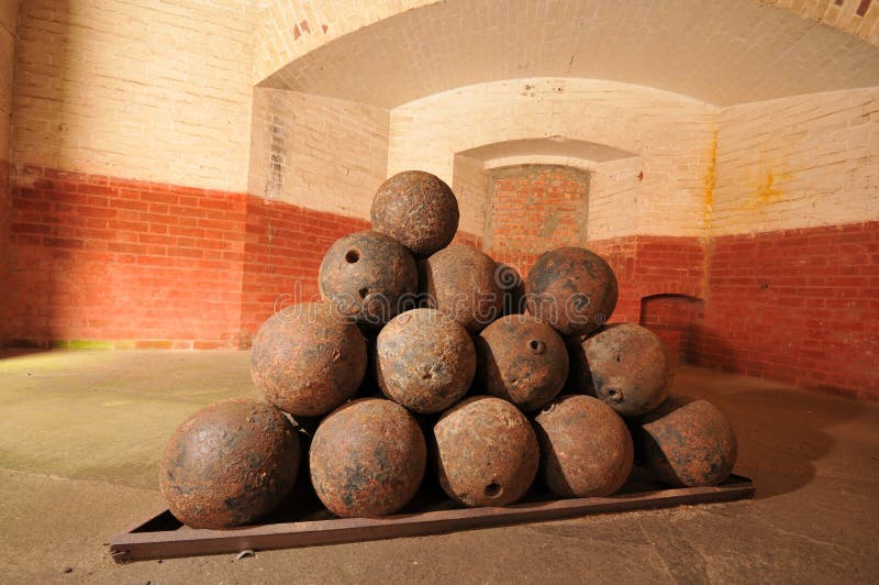 Stacked Cannon Balls stock image. Image of balls, landmark - 43511