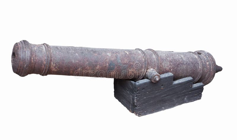 Old Cannon Front View Isolated on White Stock Photo - Image of cannon ...