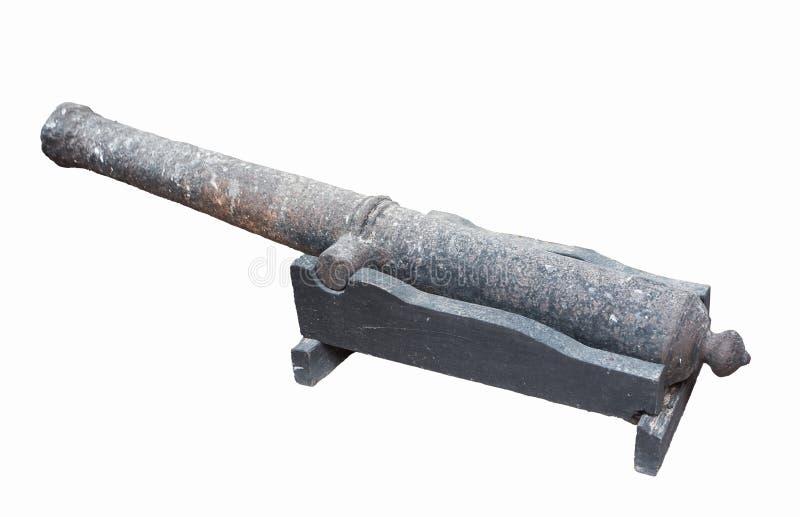 Old Cannon Front View Isolated on White Stock Photo - Image of cannon ...