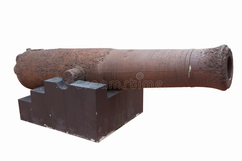 Old Cannon Front View Isolated on White Stock Photo - Image of cannon ...
