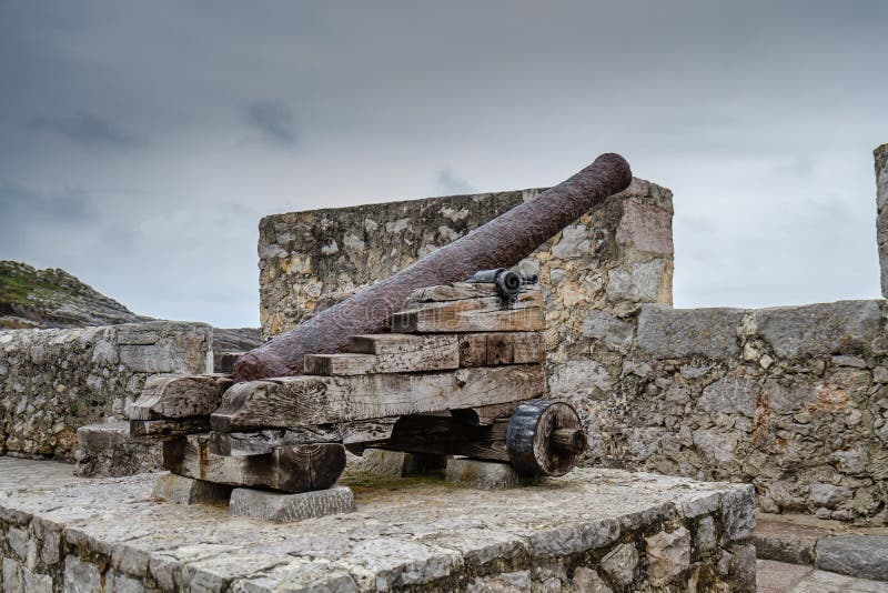 Old cannon stock image. Image of artillery, harbor, brown - 55076755