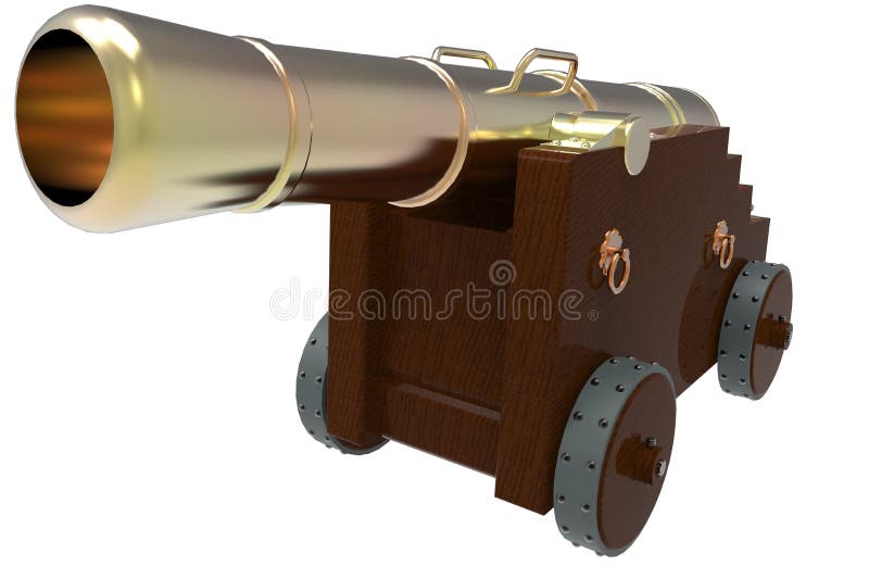 3D render of an old cannon stock illustration. Illustration of antique ...