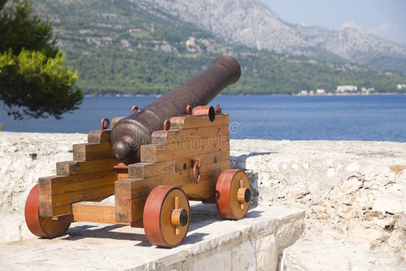 Old canon stock photo. Image of korcula, fight, battle - 7849706
