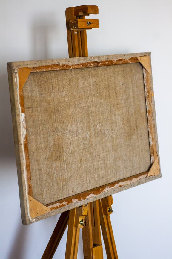 Old Canvas on the Molbert Reverse Side Stock Image - Image of paper ...