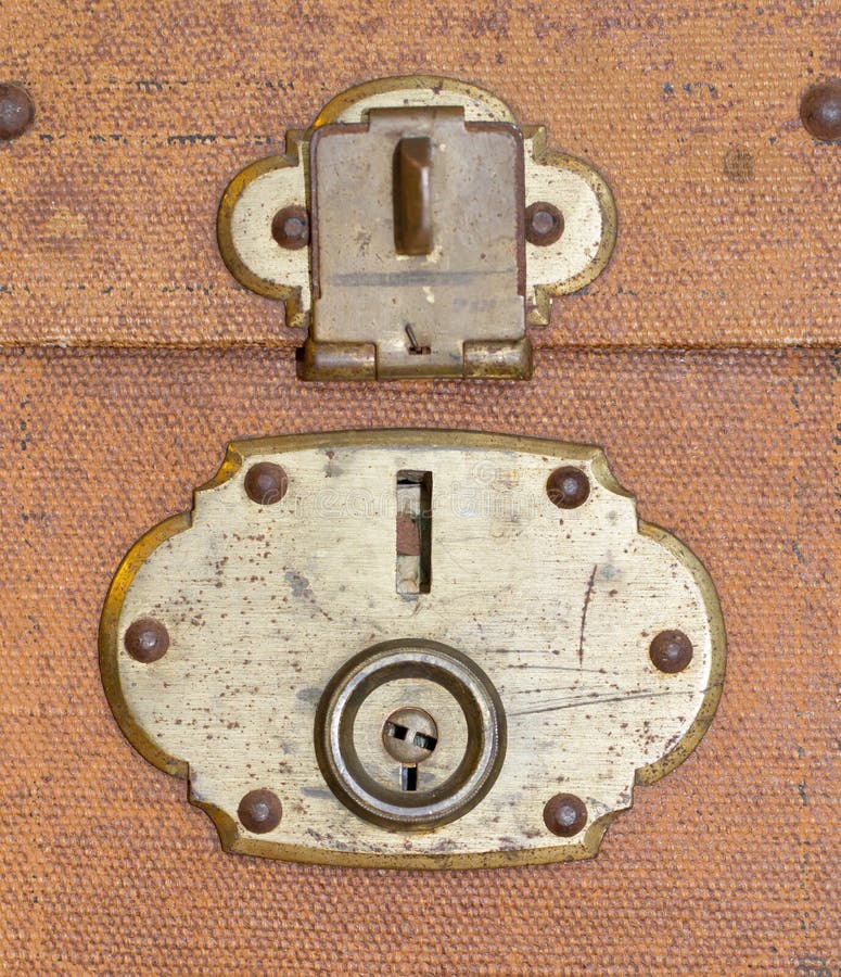 Old Canvas Trunk Lock Close Up Stock Image - Image of close, macro ...