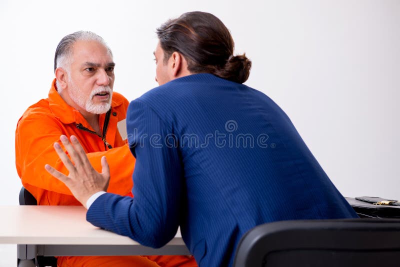 Old Captive Meeting with Advocate in Pre-trial Detention Stock Image ...