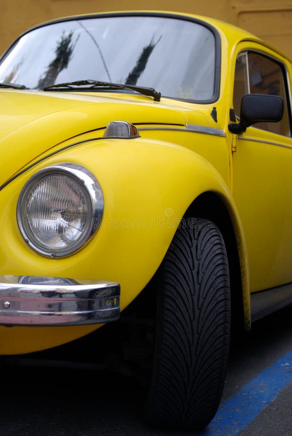 Yellow old car stock image. Image of collector, revival - 17576641