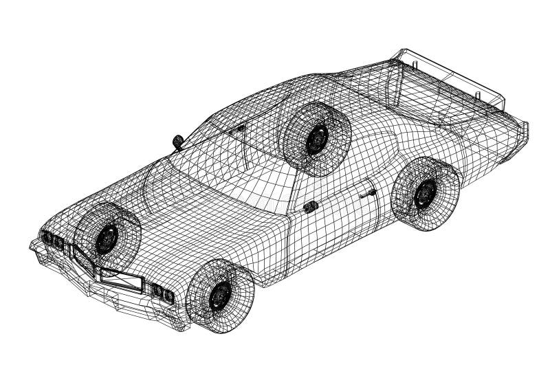 Old Car Architect Blueprint - Isolated Stock Illustration ...