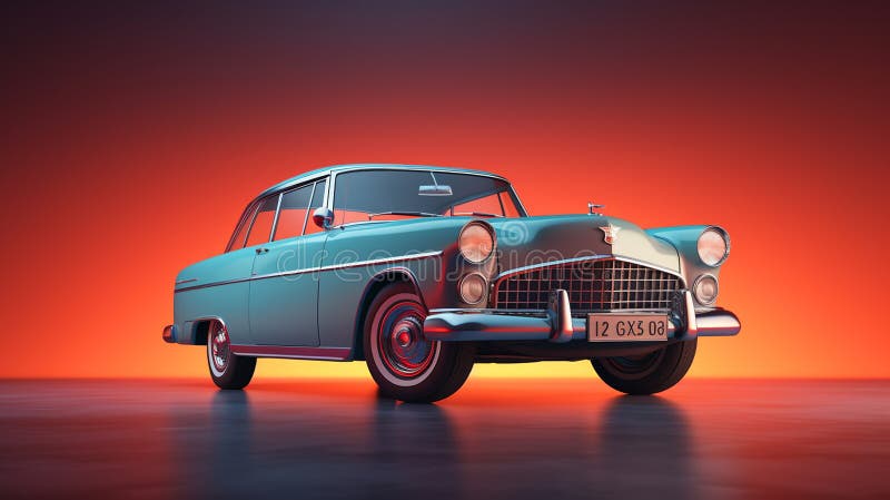 Old Car in a Comic Book a Hero on the Road Stock Illustration ...